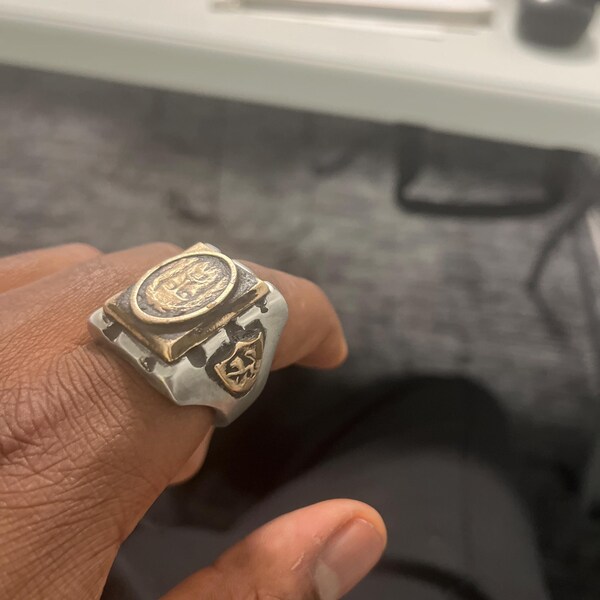 Sacred Shroud Ring, Mexican Biker Ring, Souvenir Ring, Face of Jesus ...