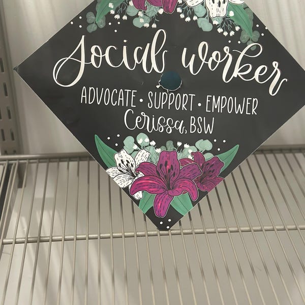Custom "social Worker" Graduation Cap Topper, Social Work Graduation ...