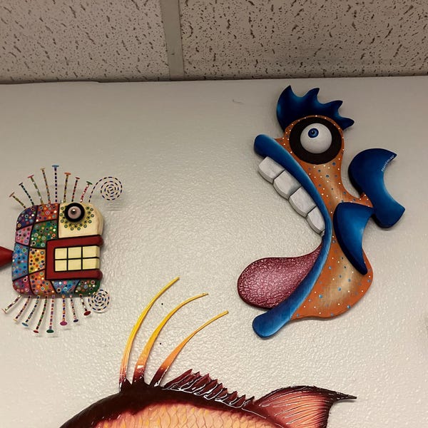 Kurt Angler. Funky Fish Art, Blue Fish Art, Teeth Art, Beach House Art ...