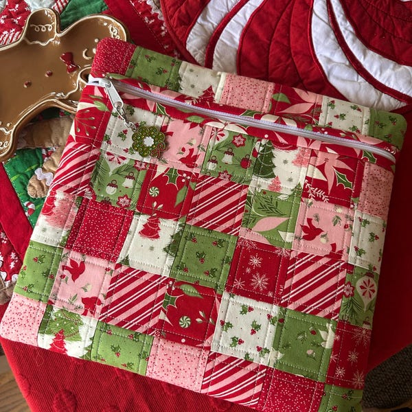 Cross Stitch Project Bag, Willows Farm, Patchwork Quilted Project Bag ...