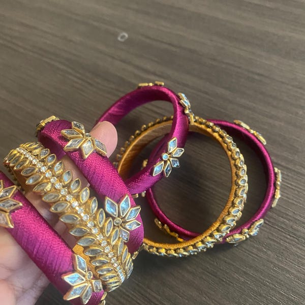 Silk Thread Budget Friendly Bangles for Wedding and Return Gifts - Etsy