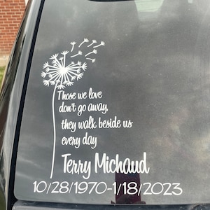 In Memory Car Decal, Memorial Car Decal, in Loving Memory Car Decal ...