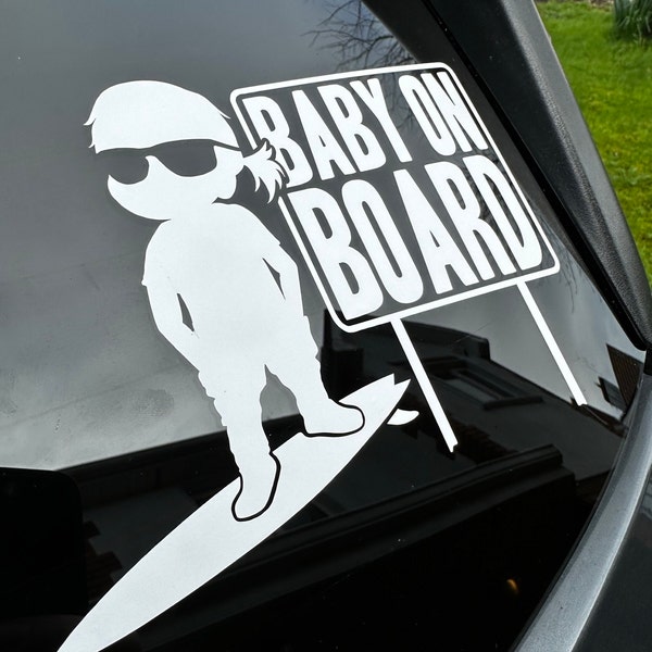 Car Sticker Baby on Board Sign Skateboarding, Skater BOY, Vinyl on ...