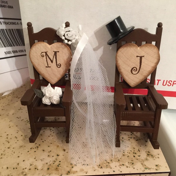 Chair-western-rocking Chair-country-wedding-cake Topper-rustic ...