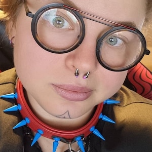 Punk Choker With Long Spikes/vegan Leather Punk Necklace/spiked Choker ...