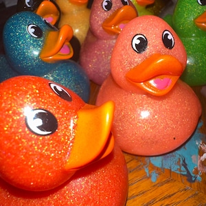Extra Large 6 Inch Glitter Rubber Duck Jeep Cruise orange - Etsy