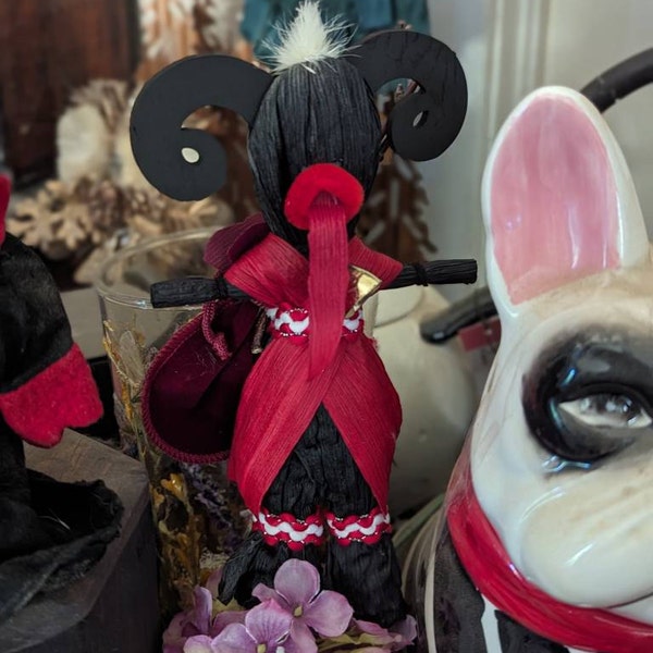 Deer Stag / Green Horned God Doll / Cernunnos Poppet / Yule Altar Decor ...