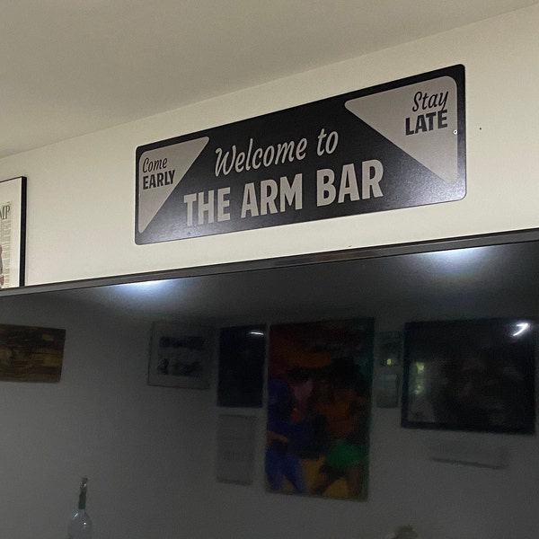 Neighborhood Bar Sign, Personalized Come Early Stay Late Sign, Custom ...