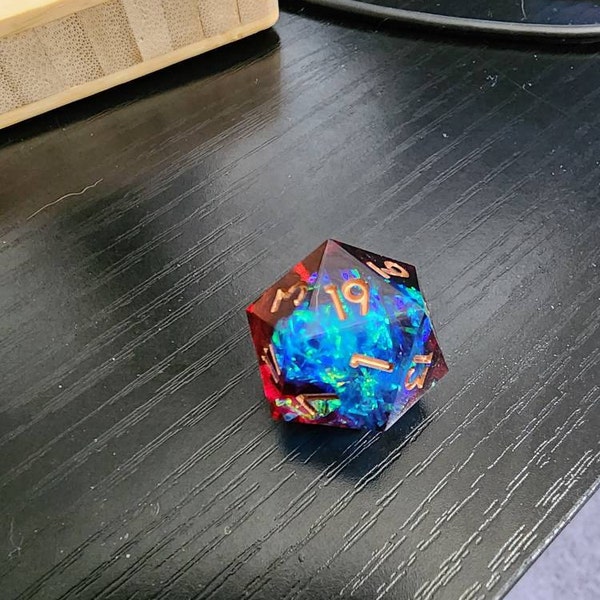 Blue Lightning DND D20 Dice, Resin Sharp Edge Dice Set, D&D Dice Set ...