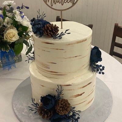 Engaged Cake Topper With Date, We're Engaged, Couples Names Cake Topper ...