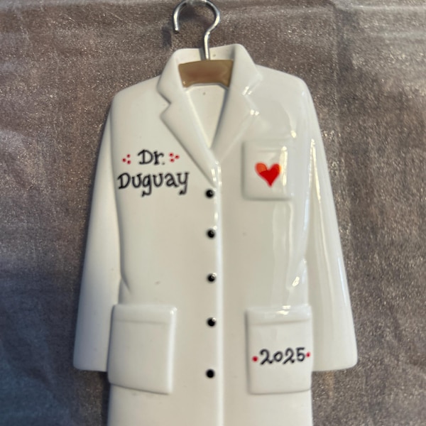 Lab Coat Personalized Christmas Ornament, Doctor Christmas Ornament ...
