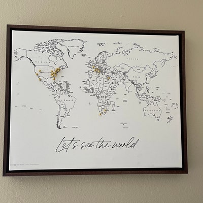 Push Pin Mini World Travel Map Countries Labeled Personalizable Cork ...