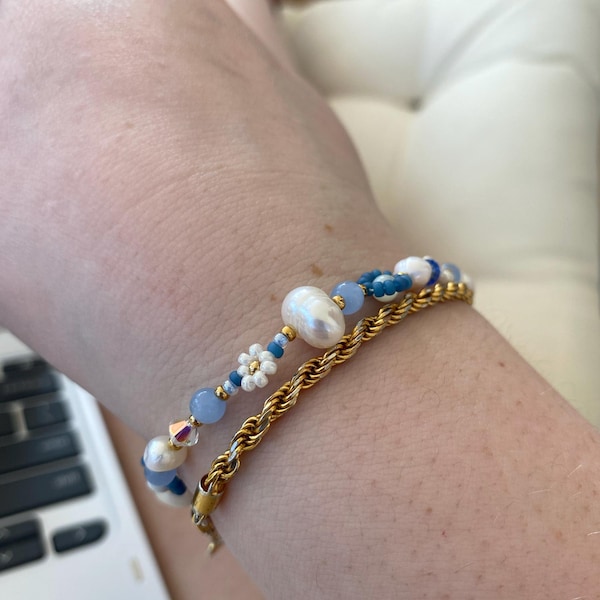 Posie Necklace Delicate Colorful Flower Necklace Dainty Seed Bead ...