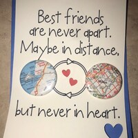 Personalized Long Distance Friendship Card: Pick Your Cities or ...