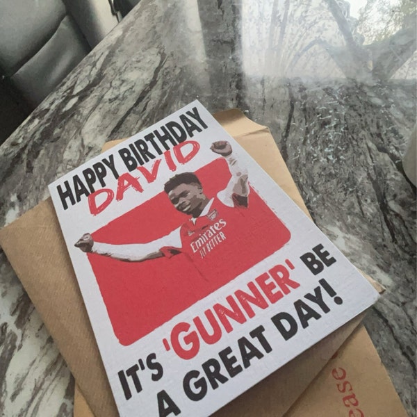 Bukayo Saka - Personalised Birthday Card - Arsenal - England - A5 Size ...