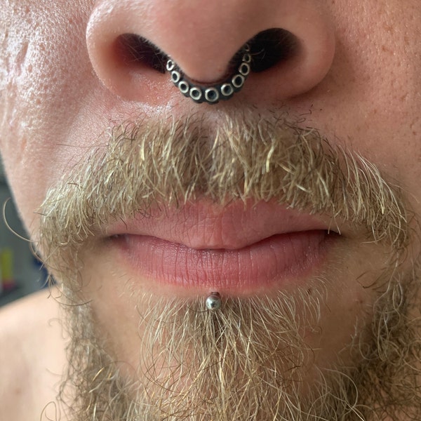 Octopus Tentacle Septum Ring Nose Ring Body Jewelry Sterling Silver ...