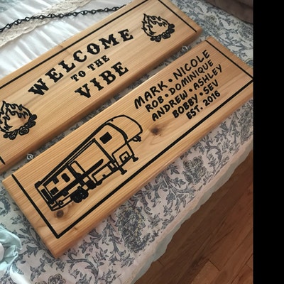 Personalized Camping Sign Custom RV Sign Campsite Sign Glamping Sign ...