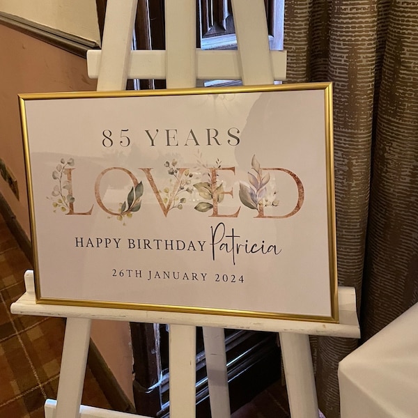 85th Birthday Party Welcome Sign - 85 Years Loved Printable Poster ...