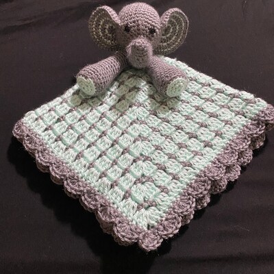 Elephant Lovey Crochet Pattern, INSTANT DOWNLOAD PDF, Security Blanket ...