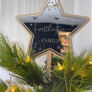 Personalised Tree Topper Engraved Laser Cutting File Svg - Etsy