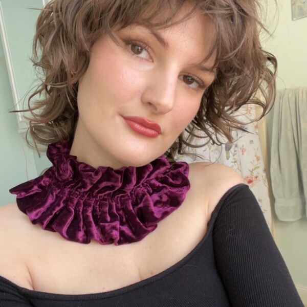 Rust Velvet Collar - Women's Neck Ruff - Victorian Style Fashion ...