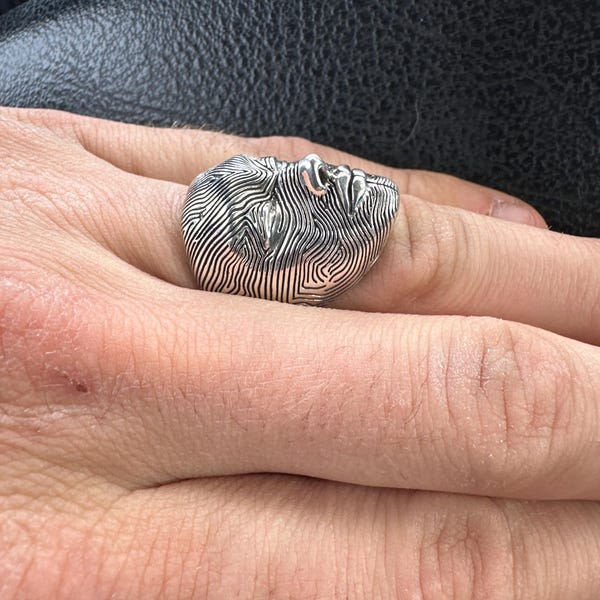 Rusted Square Signet Ring – Unique Sterling Silver Ring for Men ...