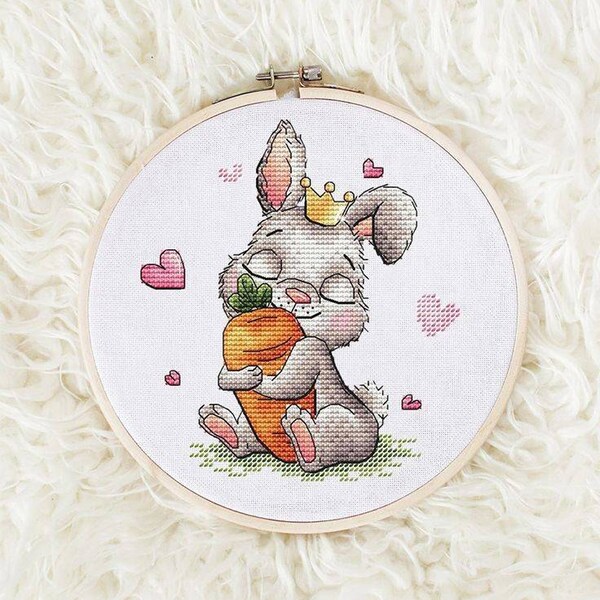 Rabbit Cross Stitch Pattern PDF Instant Download | Animal Cross Stitch ...