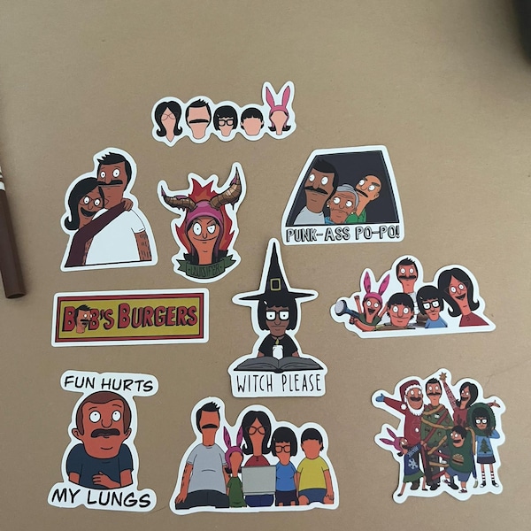Bob's Burgers Stickers, Vinyl Stickers, 10-50 Pcs Random Pack, FREE ...