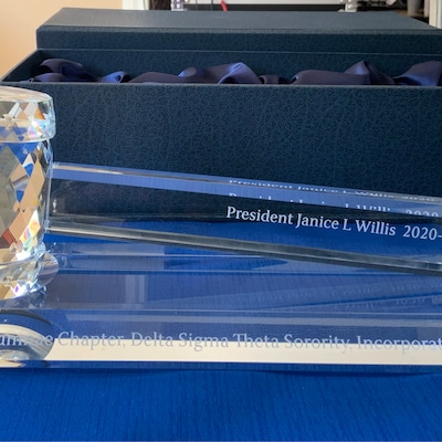 Crystal Executive Name Plate Custom Engraved and Personalized - Etsy