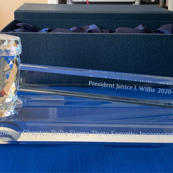 Crystal Executive Name Plate Custom Engraved and Personalized - Etsy