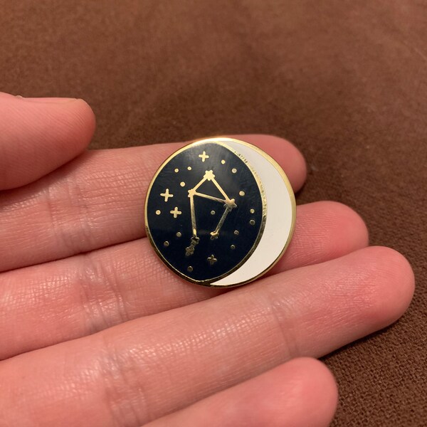 Libra Zodiac Enamel Pin | Constellation Star Sign | Moon Star Pin ...