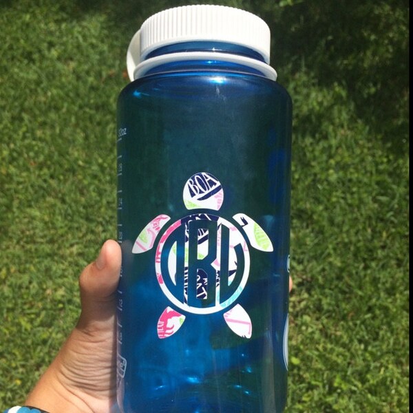 Monogram Turtle Car Decal Monogram Decal for Car Monogram Decal for ...