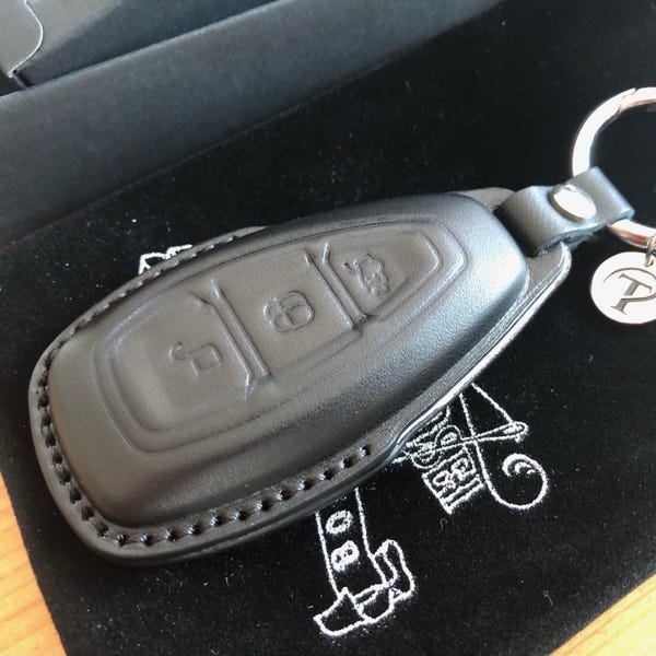 Ford Covered Leather Key Fob Case MK4.5 Mach-e ST Stline Focus Kuga ...