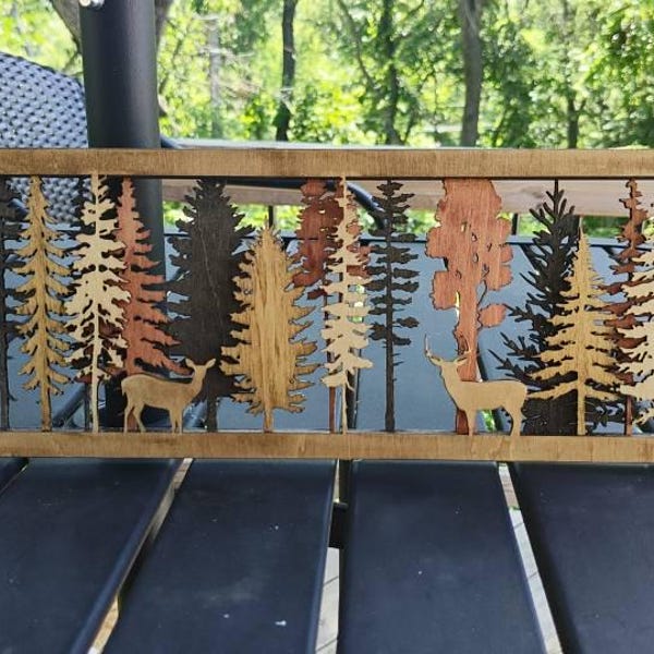 Layered Forest Design Laser Cut File. 4 Layers, Two Designs (deer ...
