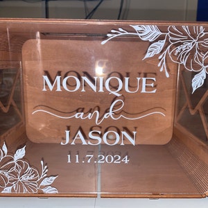 Unique Boho Wedding Card Box With Slot Wooden Envelope Box - Etsy