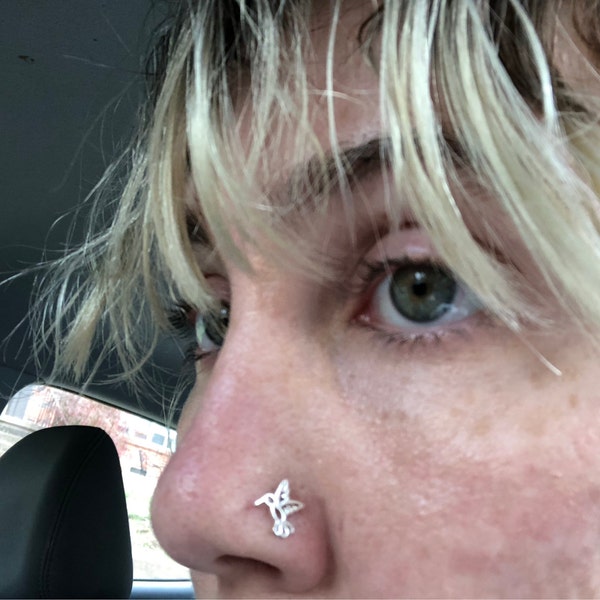 Hummingbird Nose Stud - Bird Nose Ring - Customized Gauges & End Styles ...