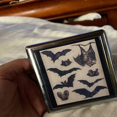 Victorian Bat Cigarette Case Business Card ID Holder Wallet Bats Goth ...