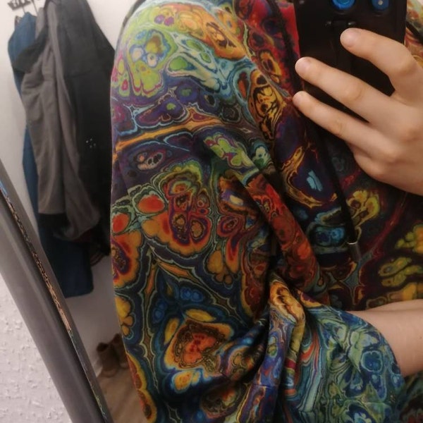 Psychedelic Hooded Poncho, Abstract, Hippie, Psy-trance, Festival ...