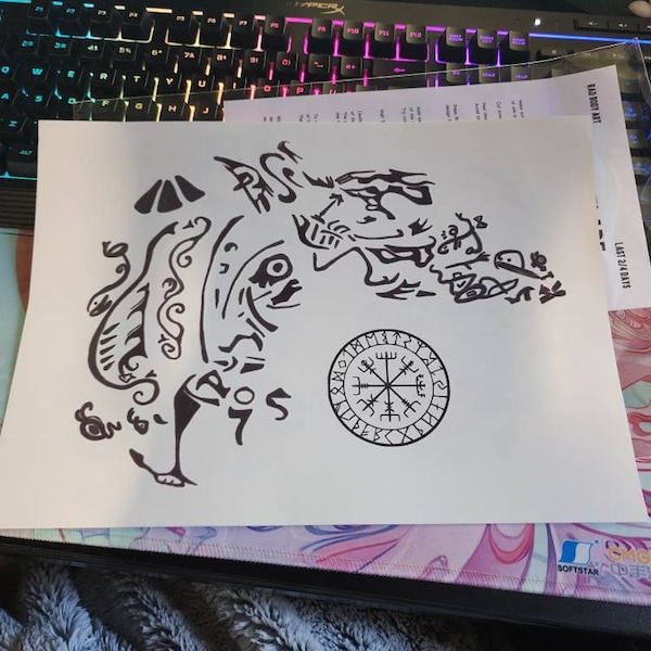 Viking Ragnar Head Temporary Tattoos for Cosplayers, Renaissance Fairs ...