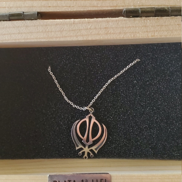 Khanda Silver Pendant Necklace - Etsy