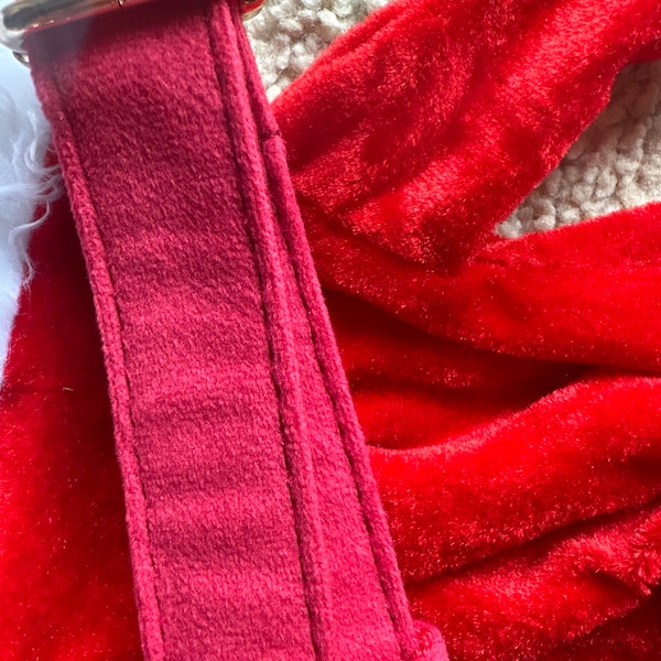 Personalized Scarlet Red Velvet Harness Collar Leash Bow Tie Poo Bag ...