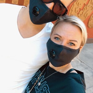 Women's Reusable Black Cotton Cloth Face Mask, Breathable, Washable, 3D ...