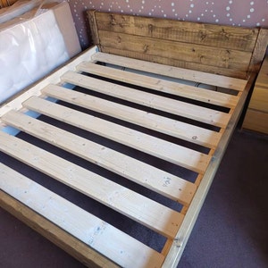 The London Bed Frame Solid Rustic Pine Wood With Headboard All Sizes ...