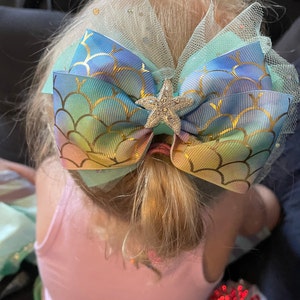 Frozen Hair Bow Elsa Hair Bow Frozen Bow With Sheer Snowflake - Etsy