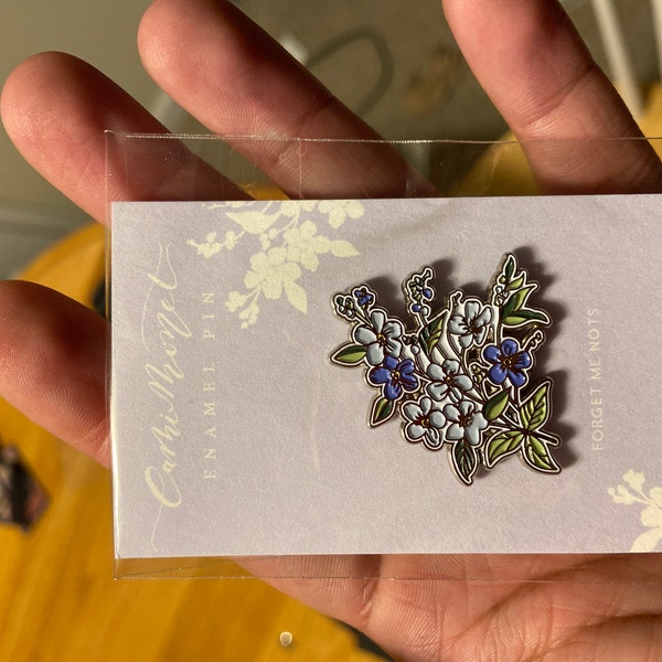 Forget Me Nots Enamel Pin | Floral Enamel Pin | Blue Flower Enamel Pin ...