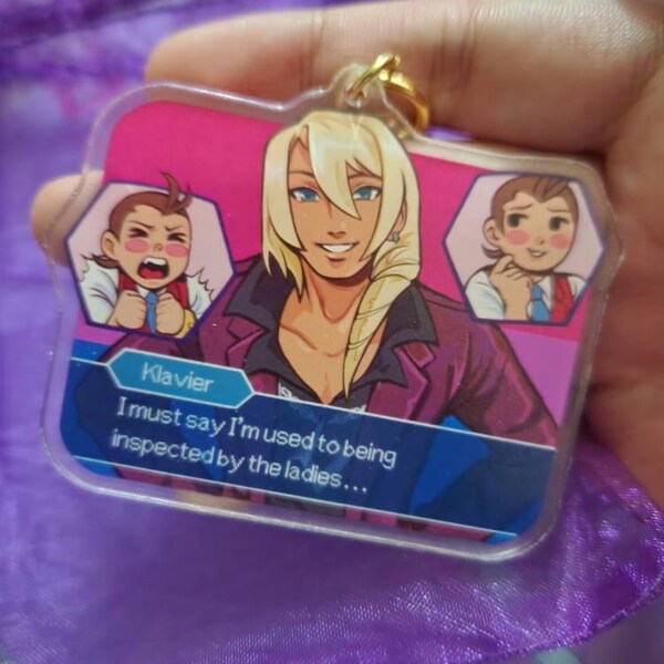 Ace Attorney Klapollo Bisexual Feelings 2.5 Inch Acrylic Keychain - Etsy