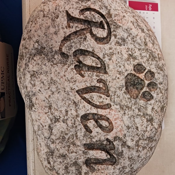 Medium River Stone Pet Memorial - Custom Engraved - Free Shipping - Etsy