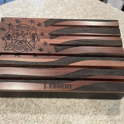 Custom Engraved American Flag Challenge Coin Table Top Display Rack ...