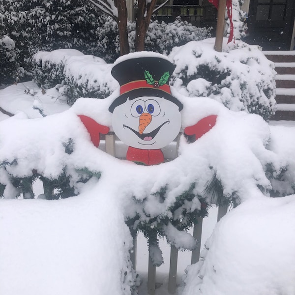 Snowman Christmas Holiday Fence Peeker Outdoor Decorative Sign - Etsy
