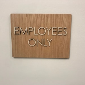 Employees Only Office Lettered Sign Private Keep Out Staff Only Way ...